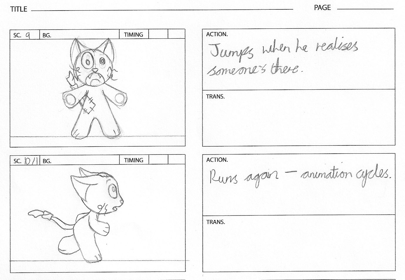 Jen's 2D Digital Animation: Storyboard