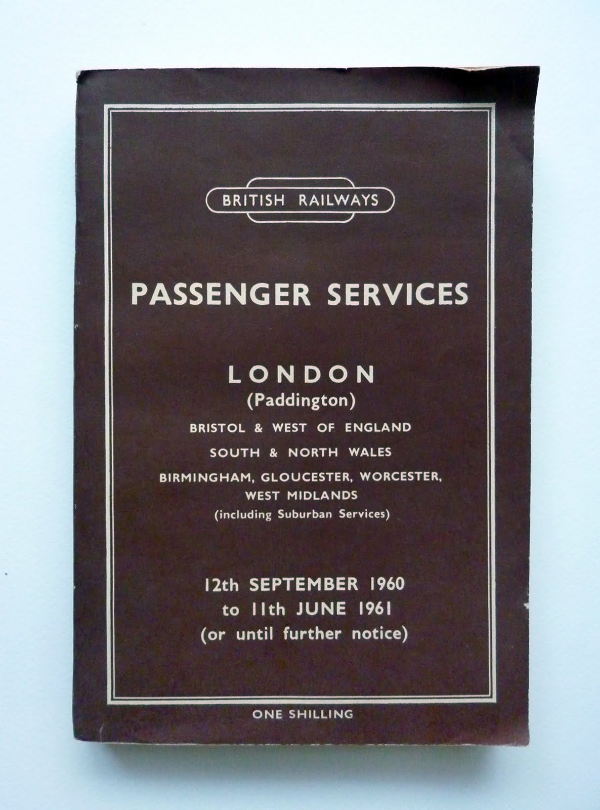 turning pages: British Railways timetable