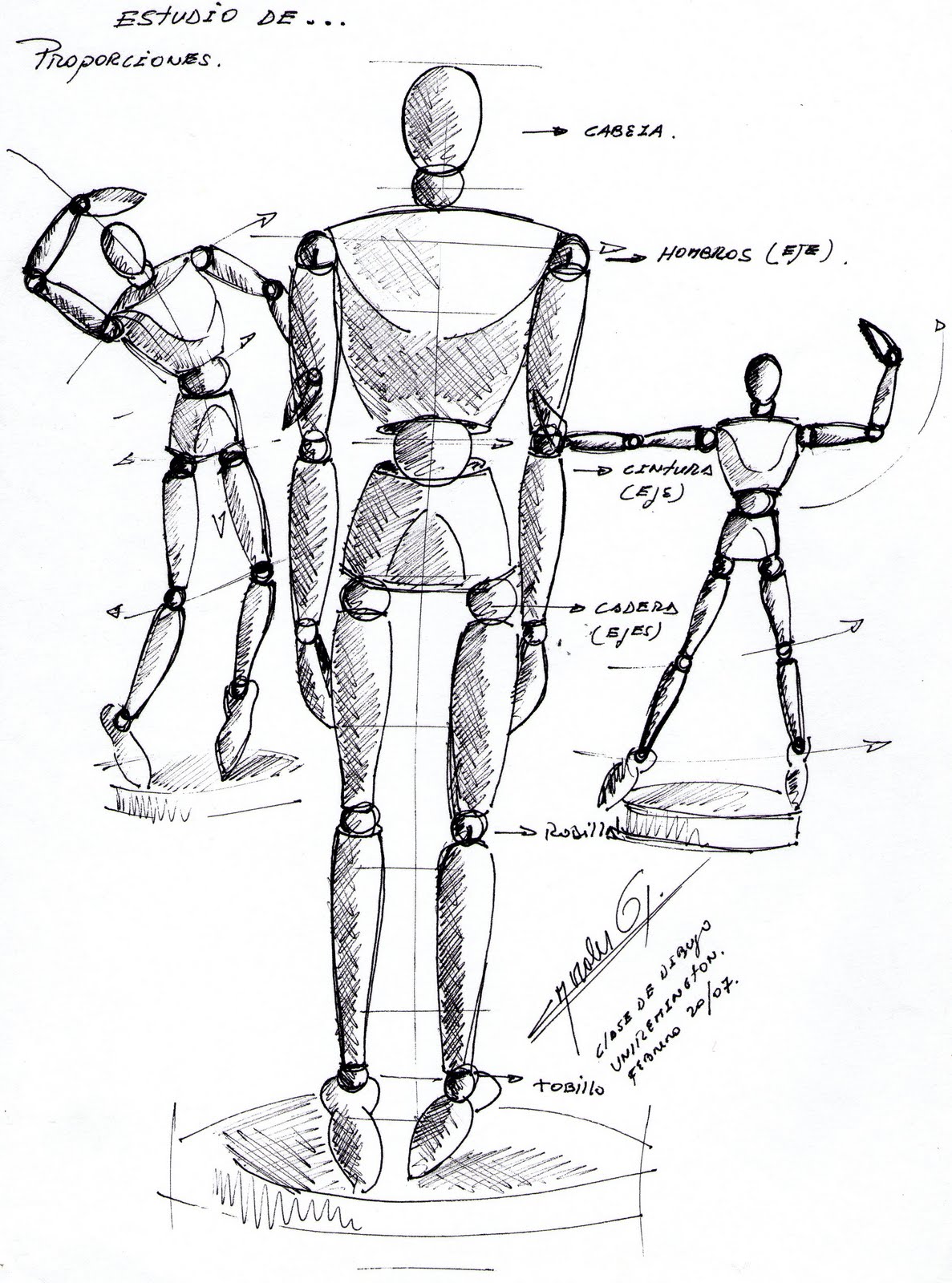 Dibujando con pasión: BOCETO con lapicero."estudio de la figura humana con el mecano"...