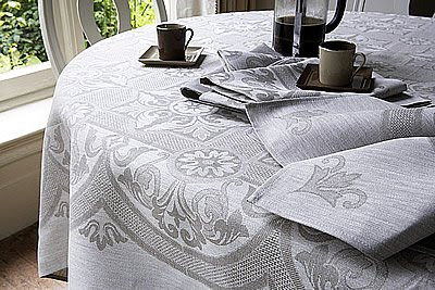 LUXURY LIVING @ LINEN HOME: Damask Linen Tablecloth Valse