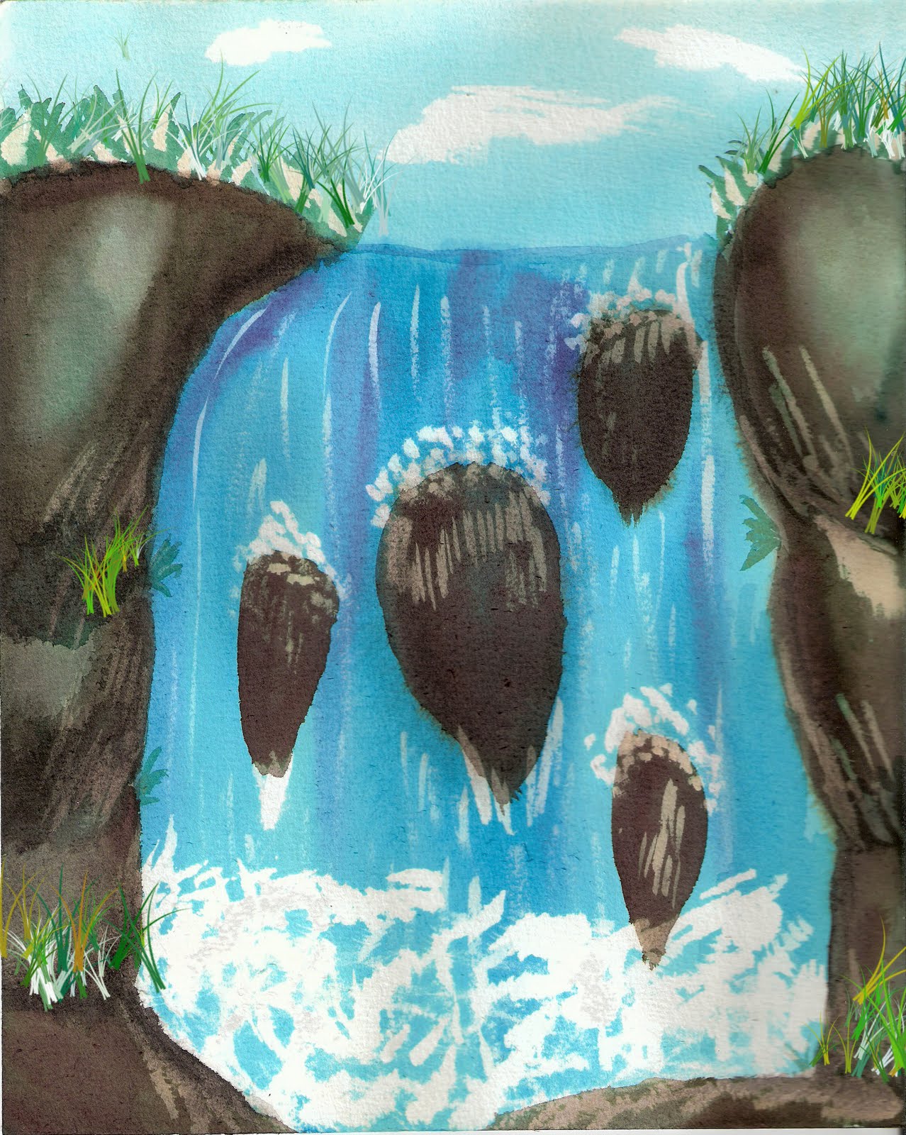 Cascada dibujo - Imagui
