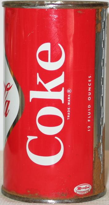 What groups stop you seeing.: That how the first coca cola small can look