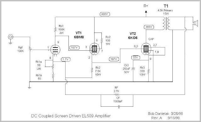 1.000.000 de Circuitos Eletrônicos Audio: Amp ECL82 + EL509 ( 6KG6 )