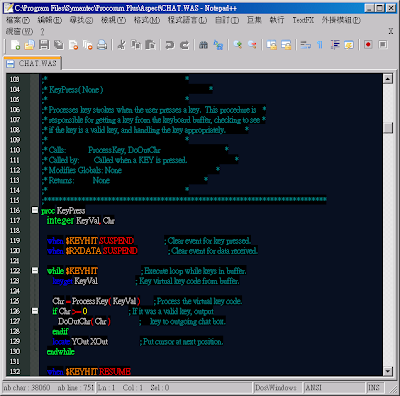 notepad++ for procomm plus