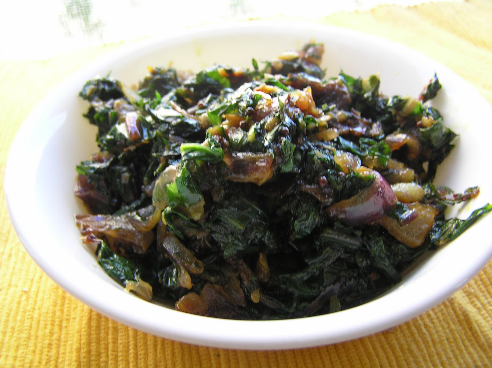 The Melting Pot: Sauteed Dandelion Greens with Red Onion