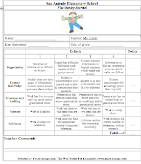 ED480: E-Portfolio: Flat Stanley Rubric