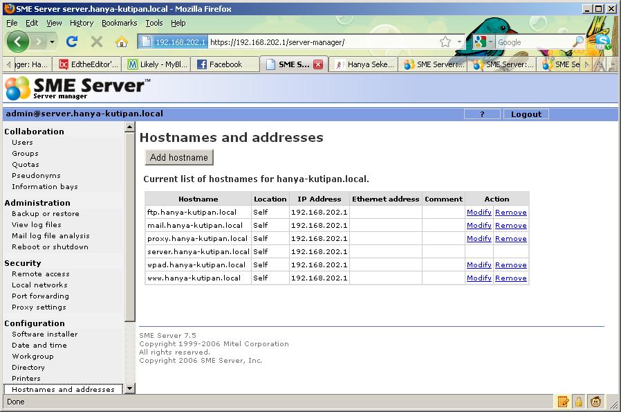 Administrasi SME Server - Hanya Sekedar Kutipan dari Para Ahli