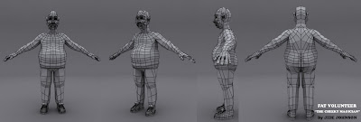 JIDE's ANIMATION: FAT VOLUNTEER WIRE FRAME CLAY RENDERS