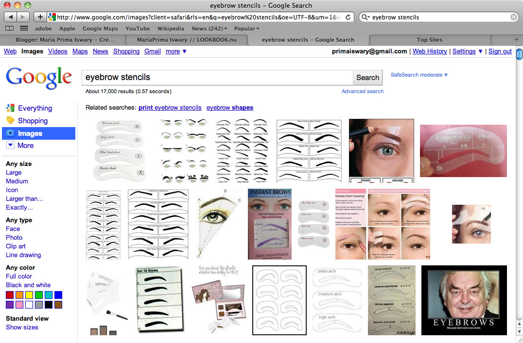 Maria Prima Iswary: DIY: Making Eyebrow stencil