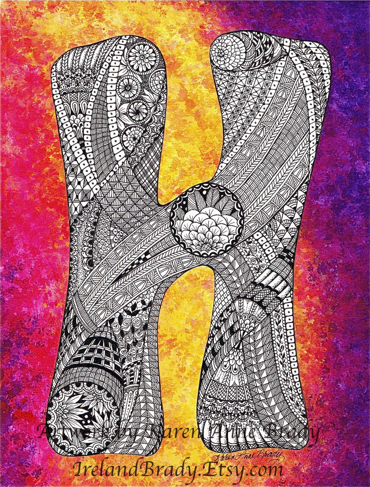 ACEO Etsy Street Team: "The Letter H"