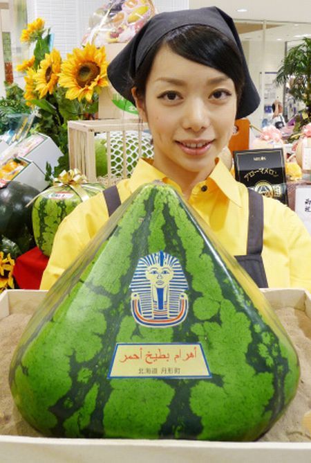 Just for fun pic: Pyramid-Shaped Watermelon - Only In Japan