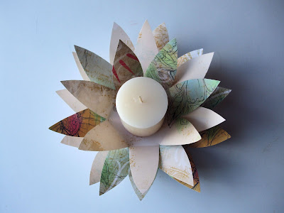 My Creative Stirrings: Paper Flower Candle Holder