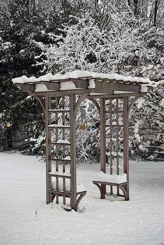 Yard Envy: Vinyl Arbors Covered In Snow