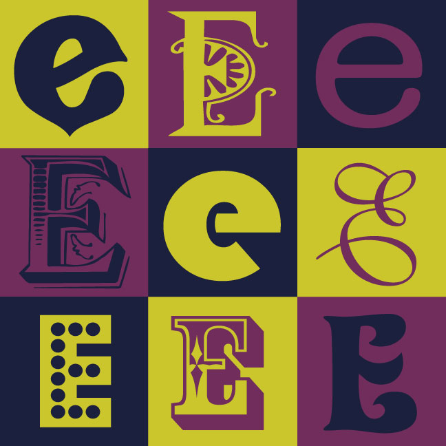 Inkblot Paper Designs: The Letter E