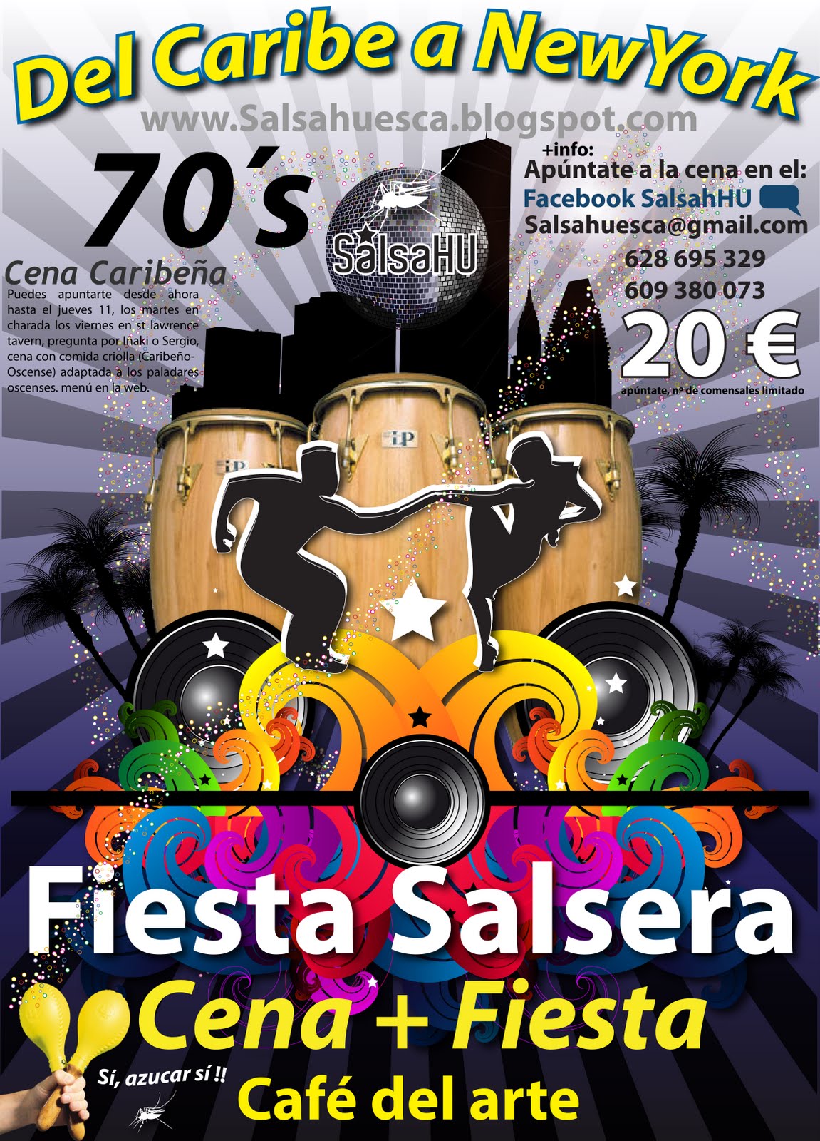 SALSA HUESCA: Fiesta + Cena el próximo 13 de noviembre en Huesca
