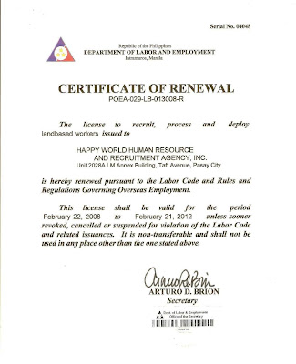 Happy World Human Resource and Recruitment Agency: Our Newly Released ...