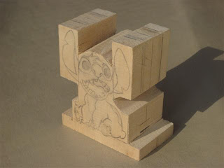 One of a Kind Wood Carvings: Stitch