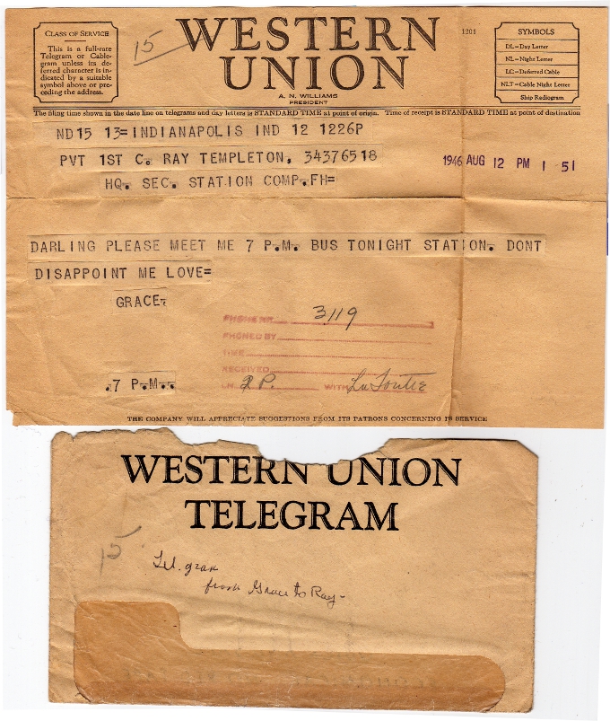 Mom's Old Scrapbook: Western Union Telegram (1946)