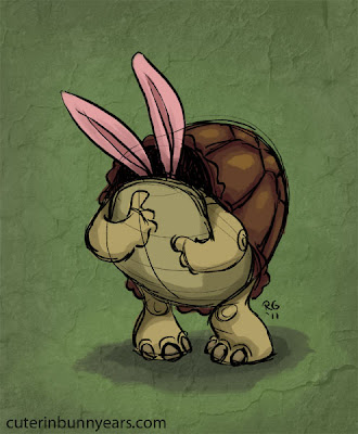 Cuter in Bunny Ears: Shy Turtles