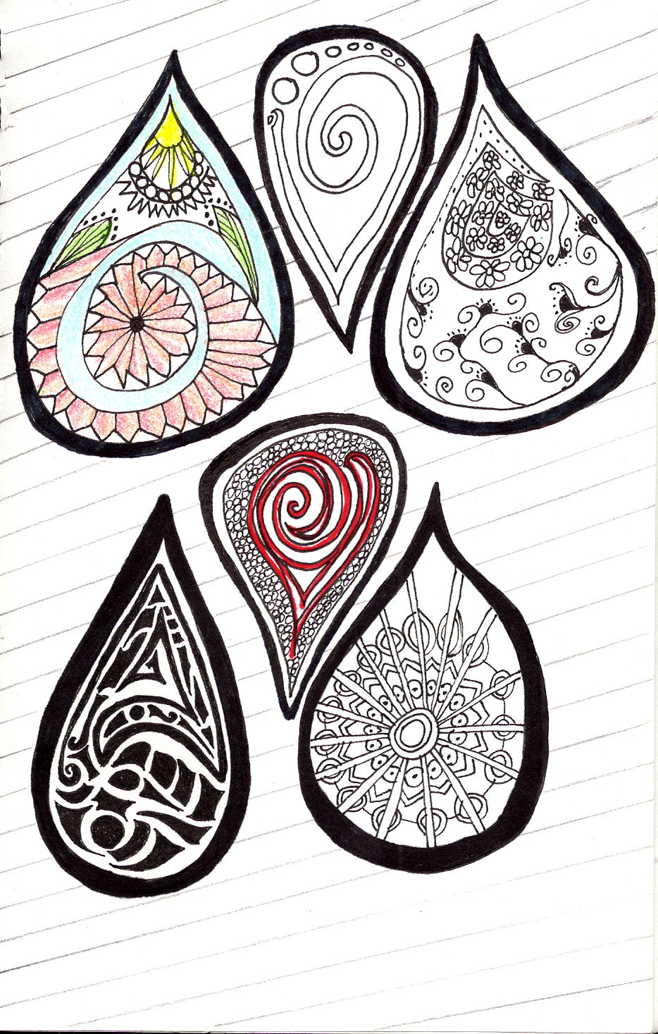 giddy up let's ride: zentangle #25 - Tear Drops