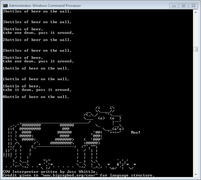 The Portfolio of Joss Whittle: Programming: COW Interpreter - A java ...