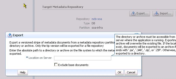 Soaoracle Sca Bpel Bpm And Service Bus Exporting The Soa Mds