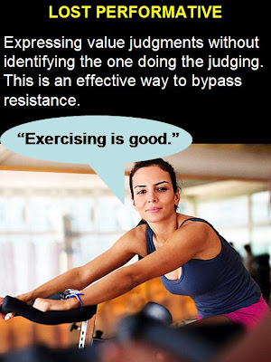 i trust, i can: NLP MILTON MODEL LOST PERFORMATIVE