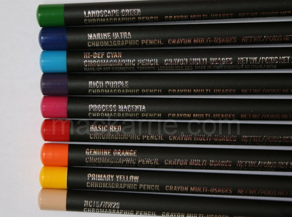 MacKarrie Beauty Style Blog: MAC PRO Chromagraphic Pencils Swatches, Review
