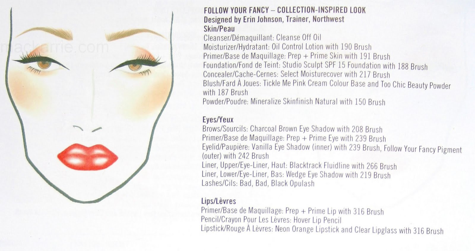MacKarrie Beauty Style Blog: MAC Stylishly Yours Face Charts