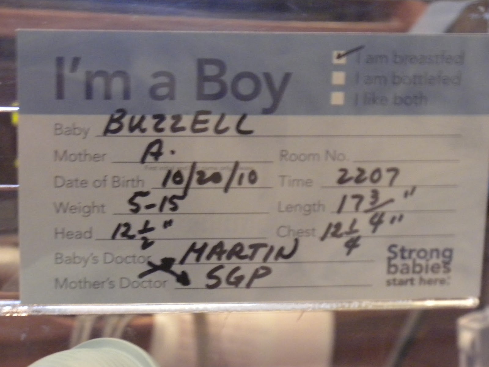 A day in the life of the Buzzells: Gregory Daniel Buzzell Arrives