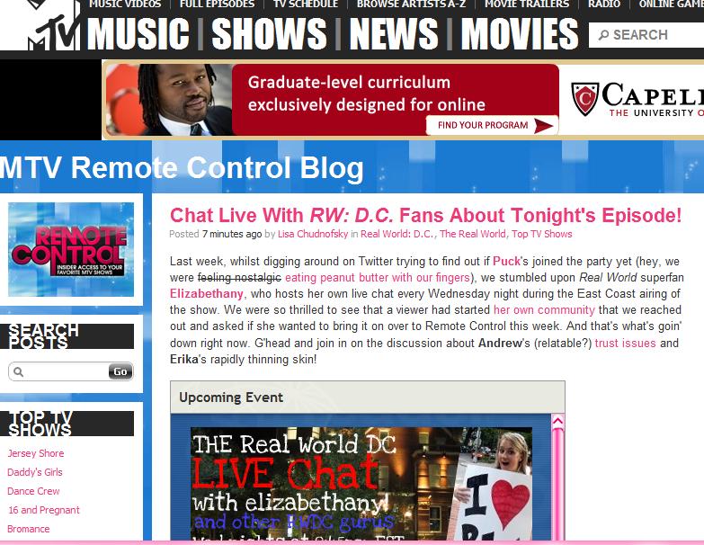 love, elizabethany: i'm practically an mtv superstar