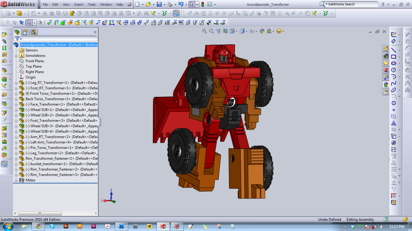 Alex Marshall: Weekend project: Transformer toy in Solidworks