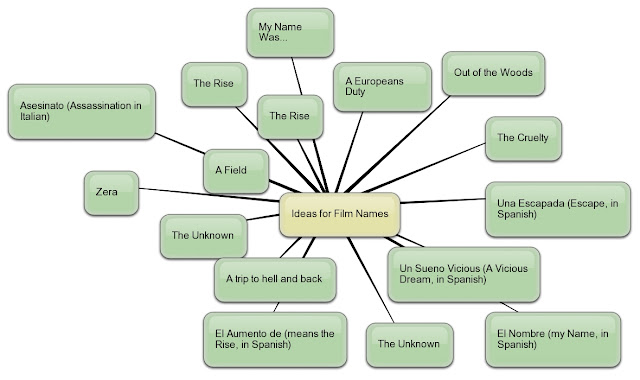 Nick and Damon's Blog: My Mind Map of ideas for film names