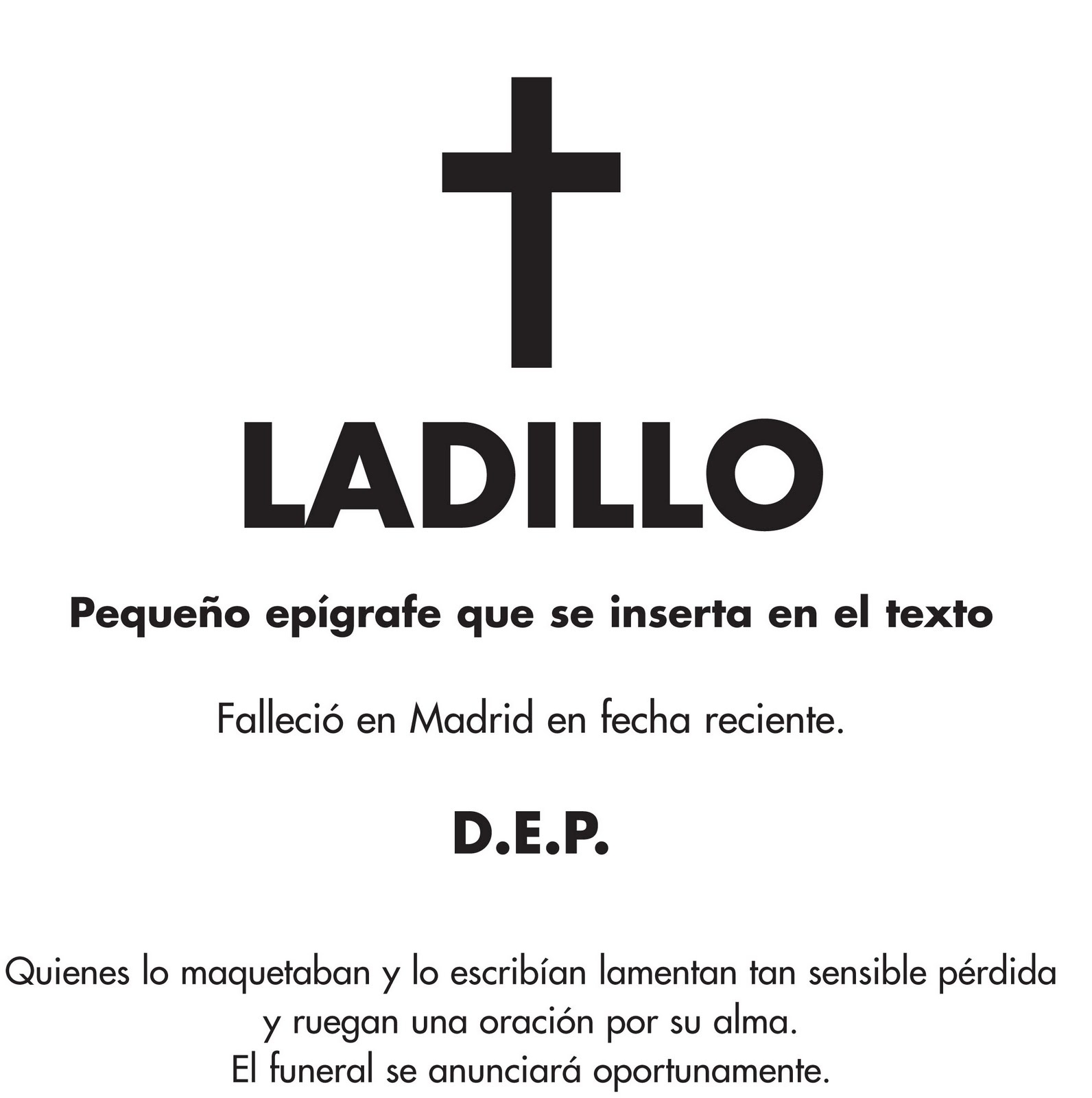 encajabaja | Diseño periodístico, Prensa: Ladillo, D.E.P.