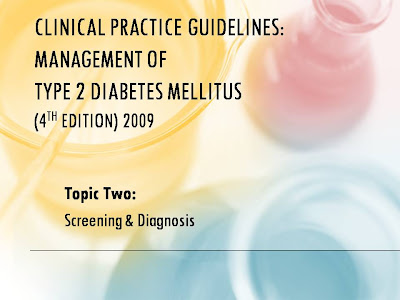 Screening and Dignosis: CPG diabetes Mellitus 2009 | Free Medical Online