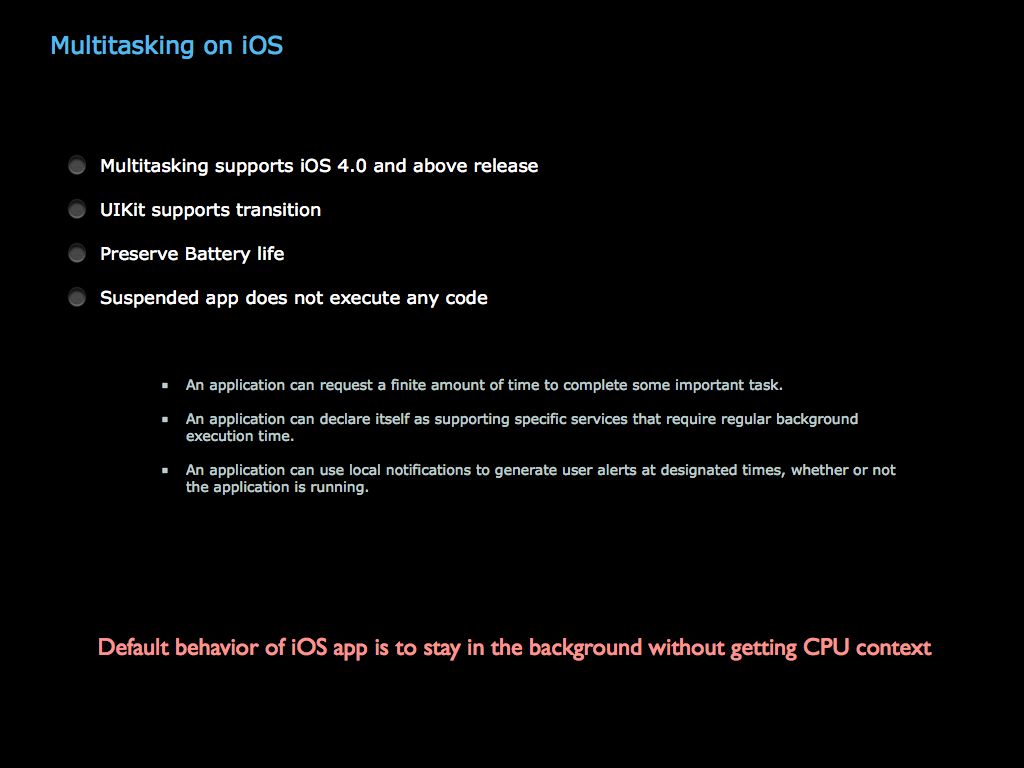 Technology And Programming: Multitasking on iOS 4.x
