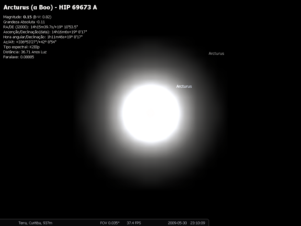 ASTRONOMIA E ENERGIA SOLAR: Estrela Arcturus K2