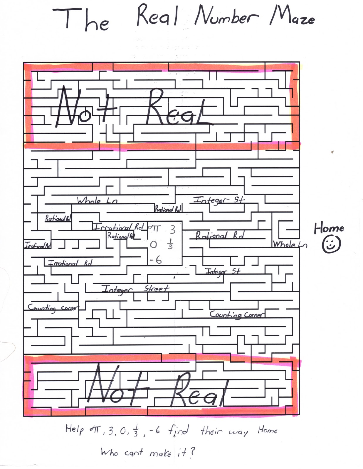 Hands On Math: The Real Number Maze