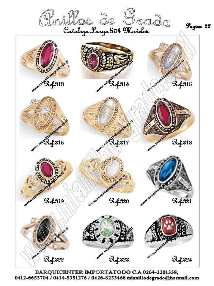ANILLOS DE GRADO Y AROS DE MATRIMONIO: ANILLOS CATALOGO I