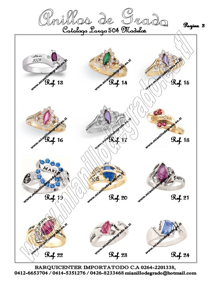 ANILLOS DE GRADO Y AROS DE MATRIMONIO: ANILLOS CATALOGO I