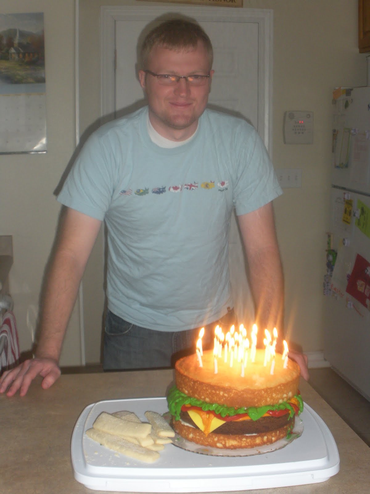 Tyler and Amanda: Clint's Birthday+ Hamburger cake