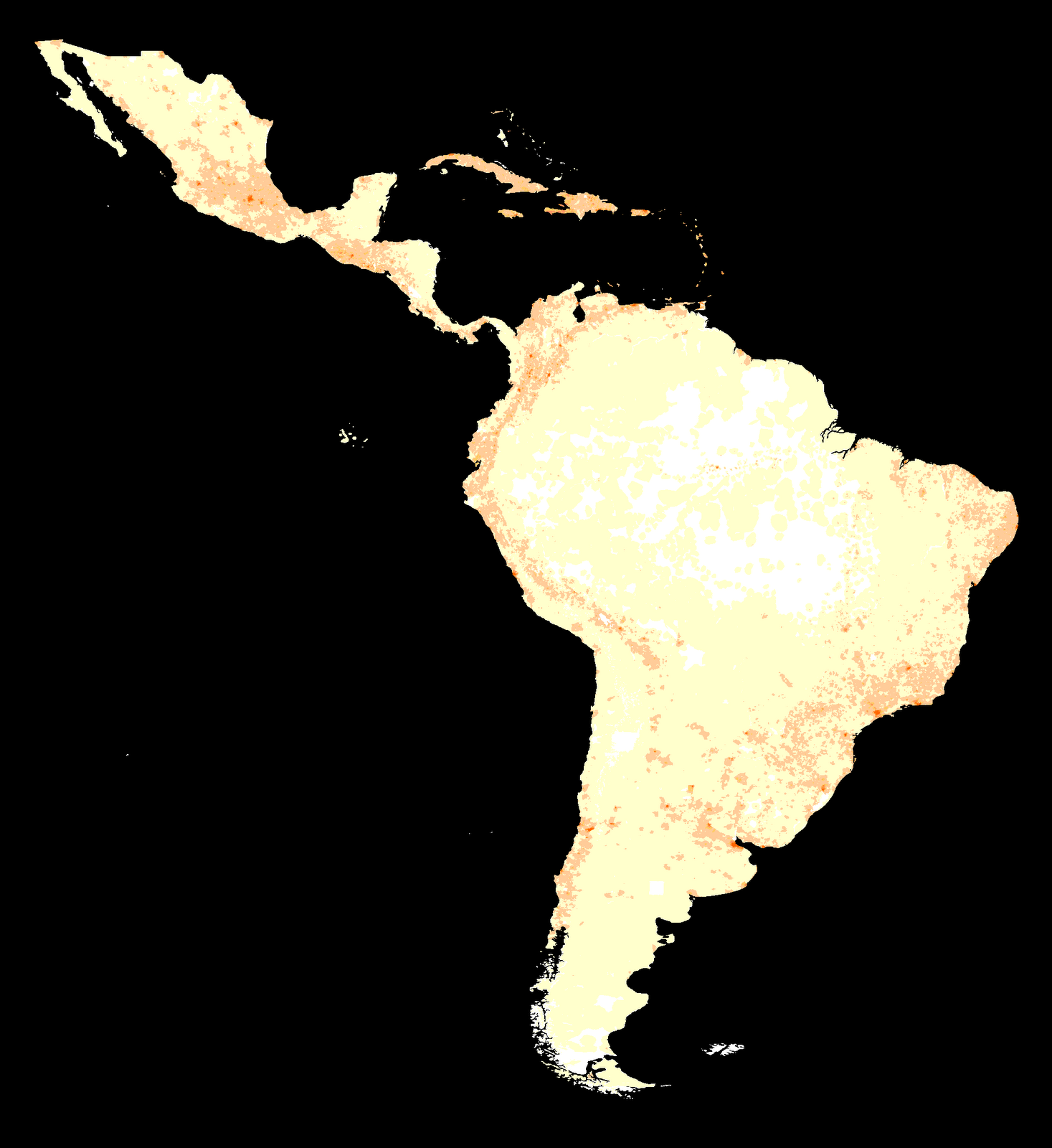 Latin America and GeoVis: Population Density: Central and South America