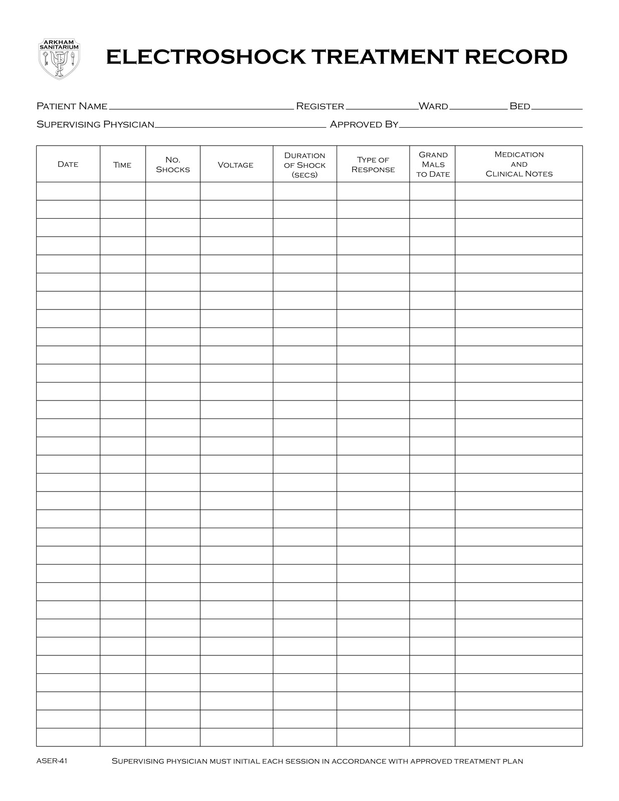 Propnomicon: Electroshock Treatment Record