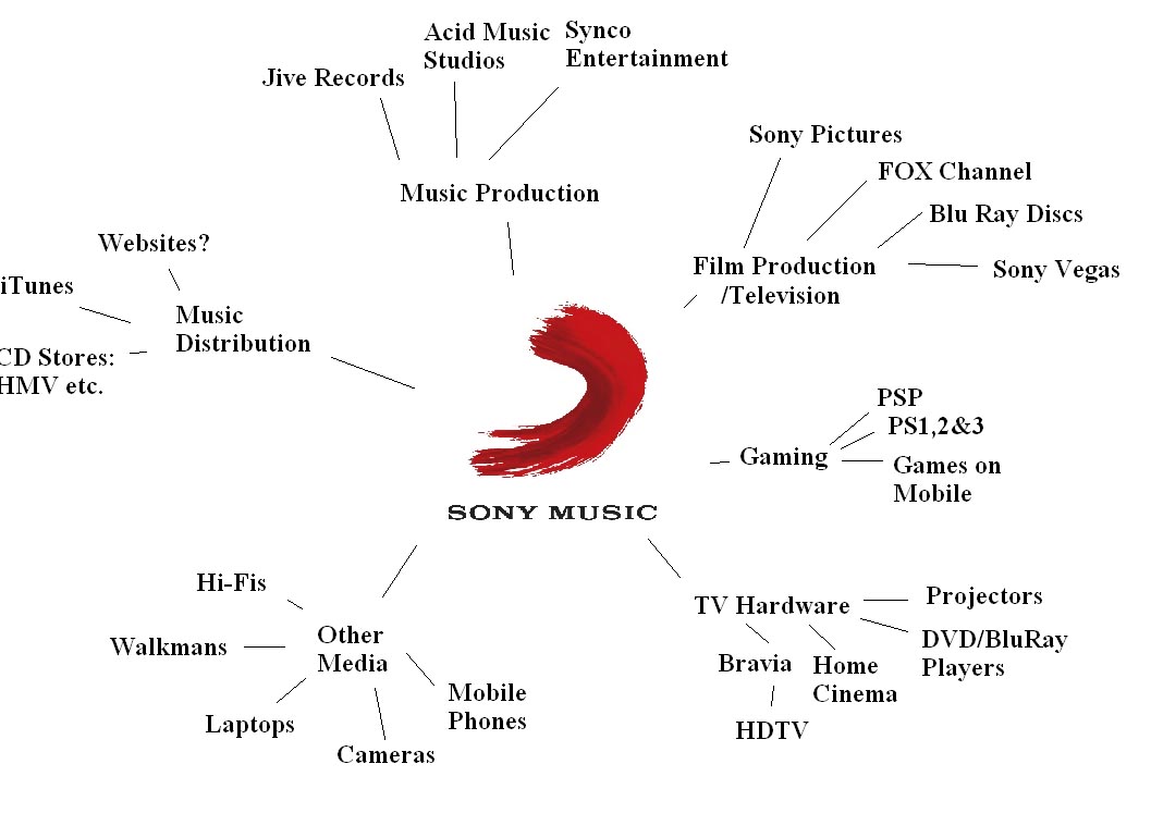 Music Audiences and Institutions: Sony Music Spider Diagram
