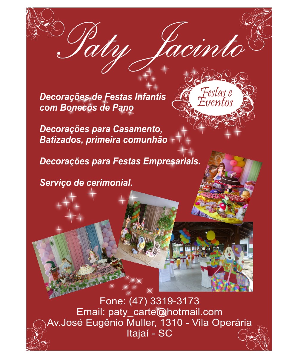 Paty Jacinto Festas & Eventos: Folder