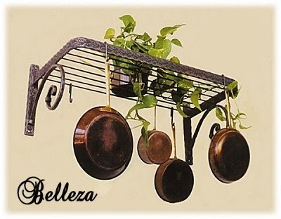 Amazing Kitchen, Kitchen Decor: Wall pot rack in the kitchen