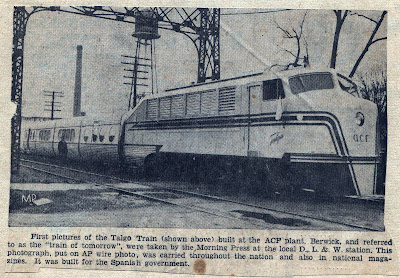 Genealogy Data from Columbia Co. & Luzerne Co., PA: 1949 Talgo Train ...