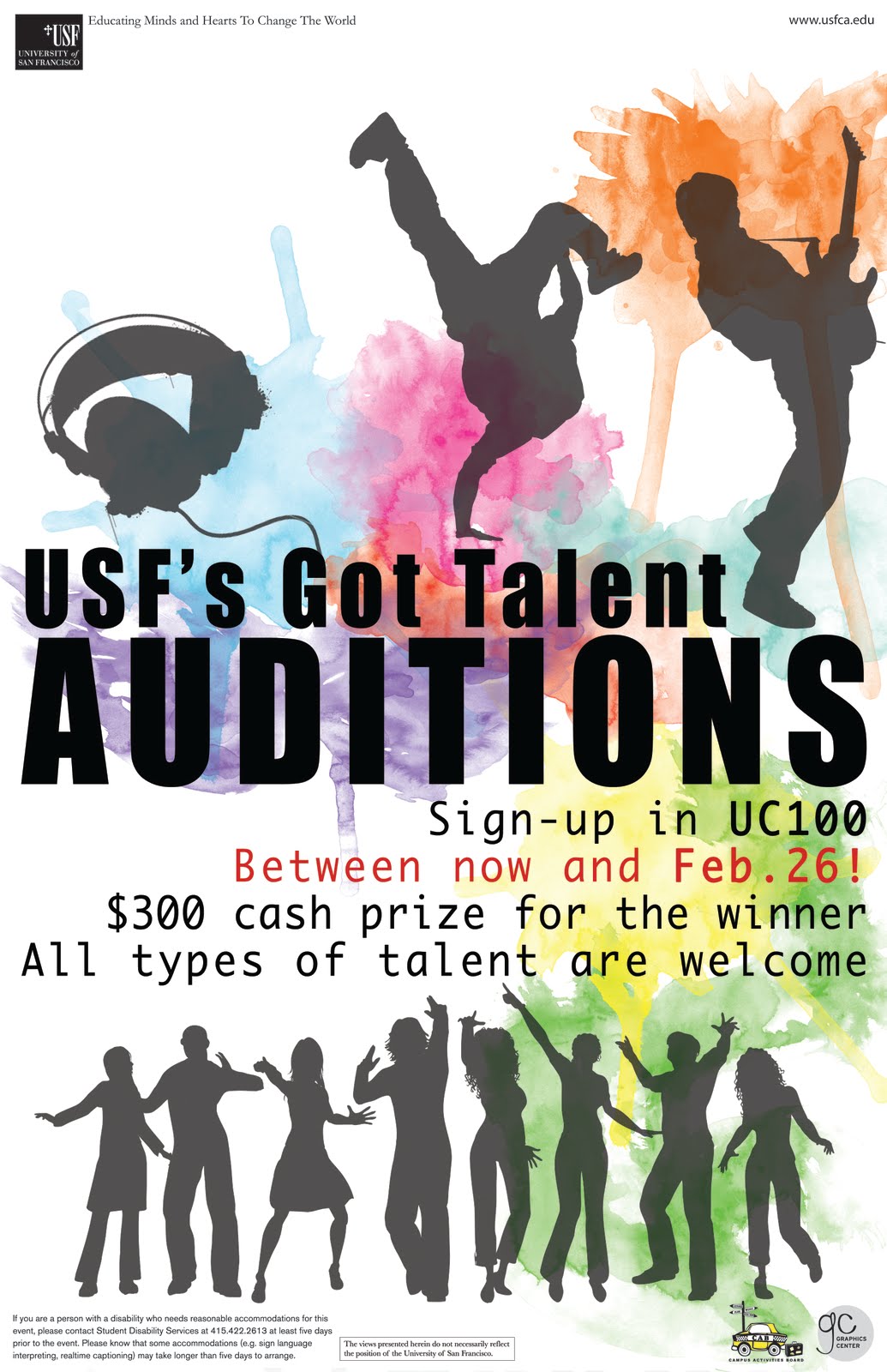 The Graphics Center: USF's Got Talent Auditions Poster