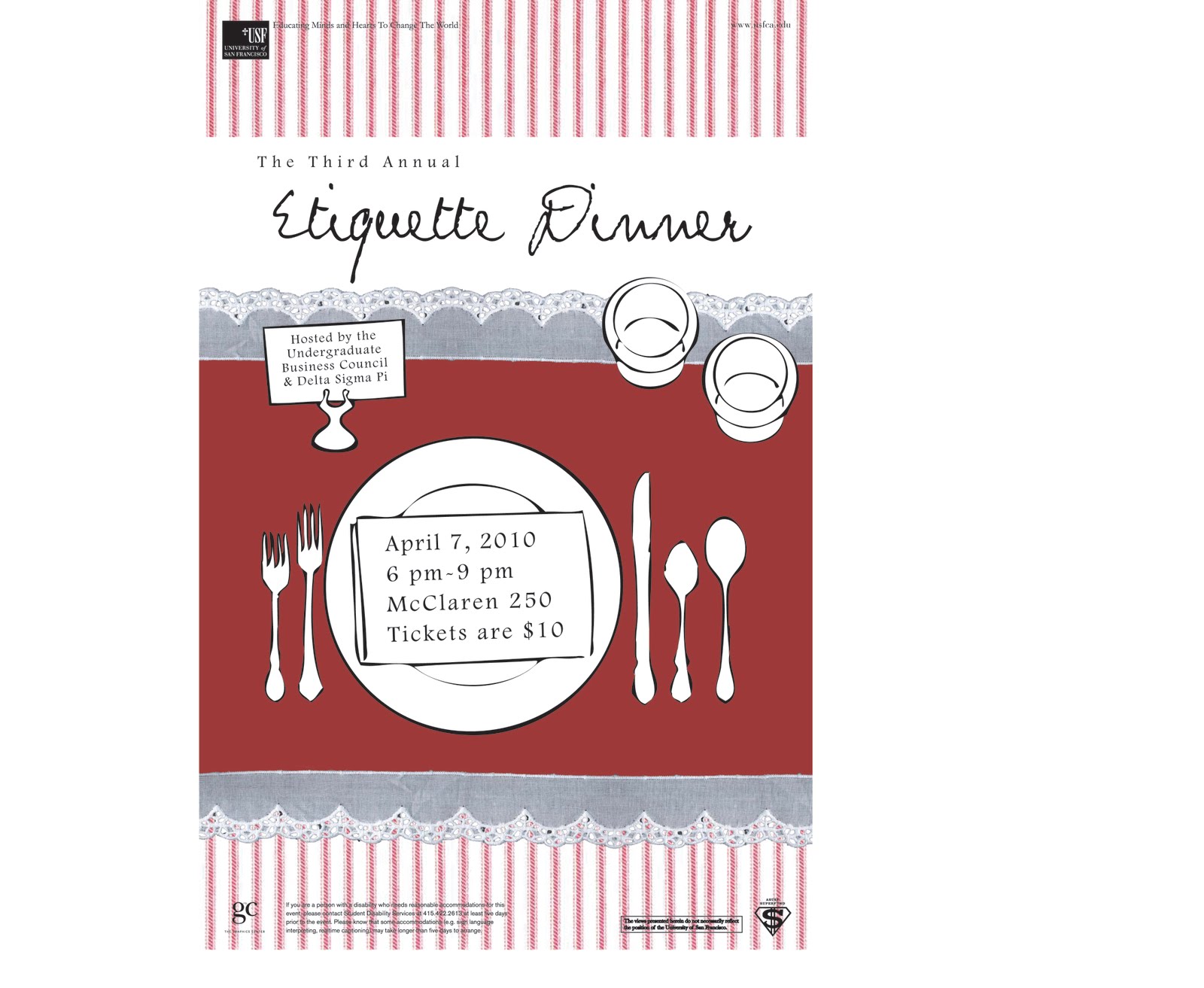 The Graphics Center: Undergraduate Business Council Etiquette Dinner Poster