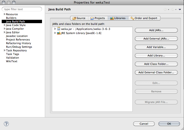 irodata: Embedding Weka in a Java Application